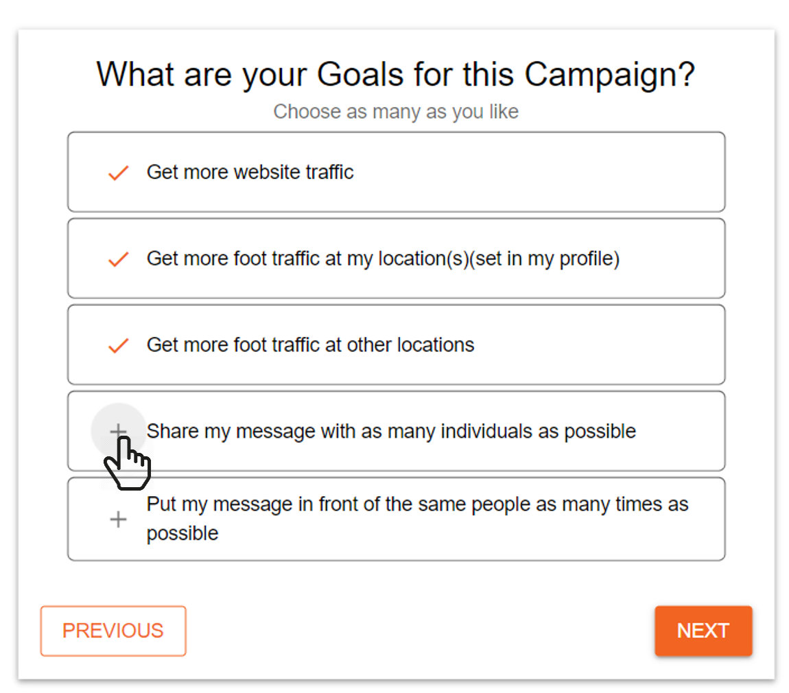 Campaign Targets and Goals Page – Qujam